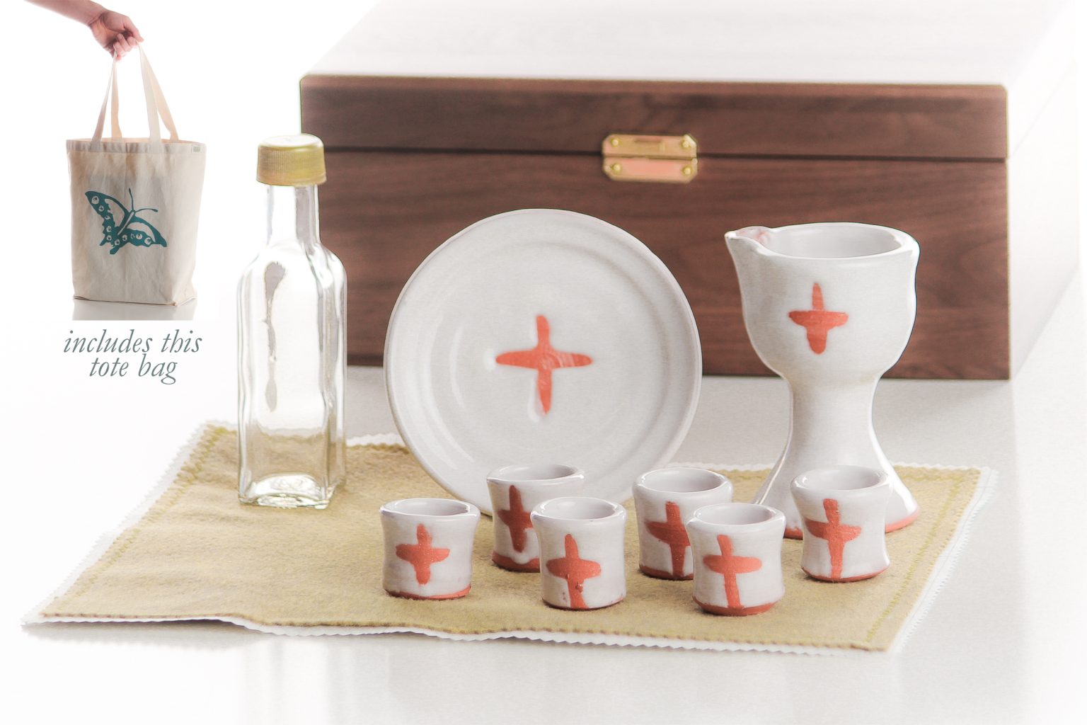 Deluxe Small Group Communion Set – Natural Clay Cross – Spirit Of Creation